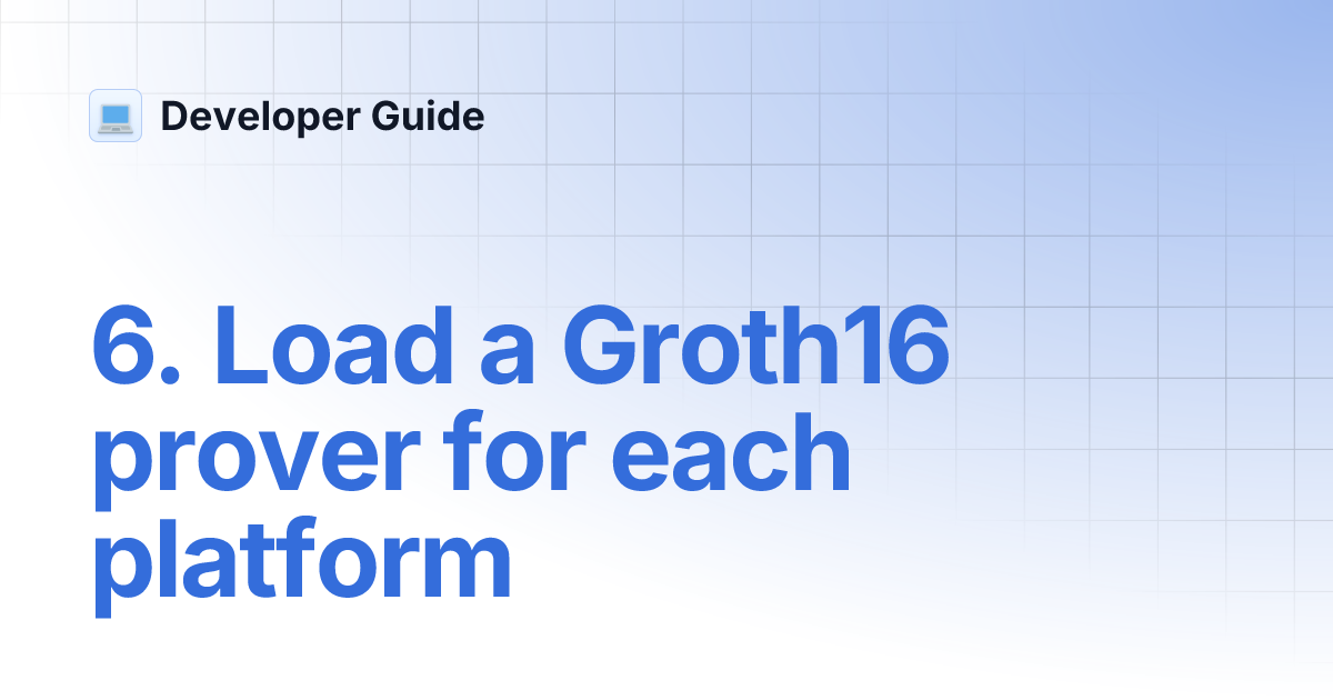 6. Load a Groth16 prover for each platform | Developer Guide